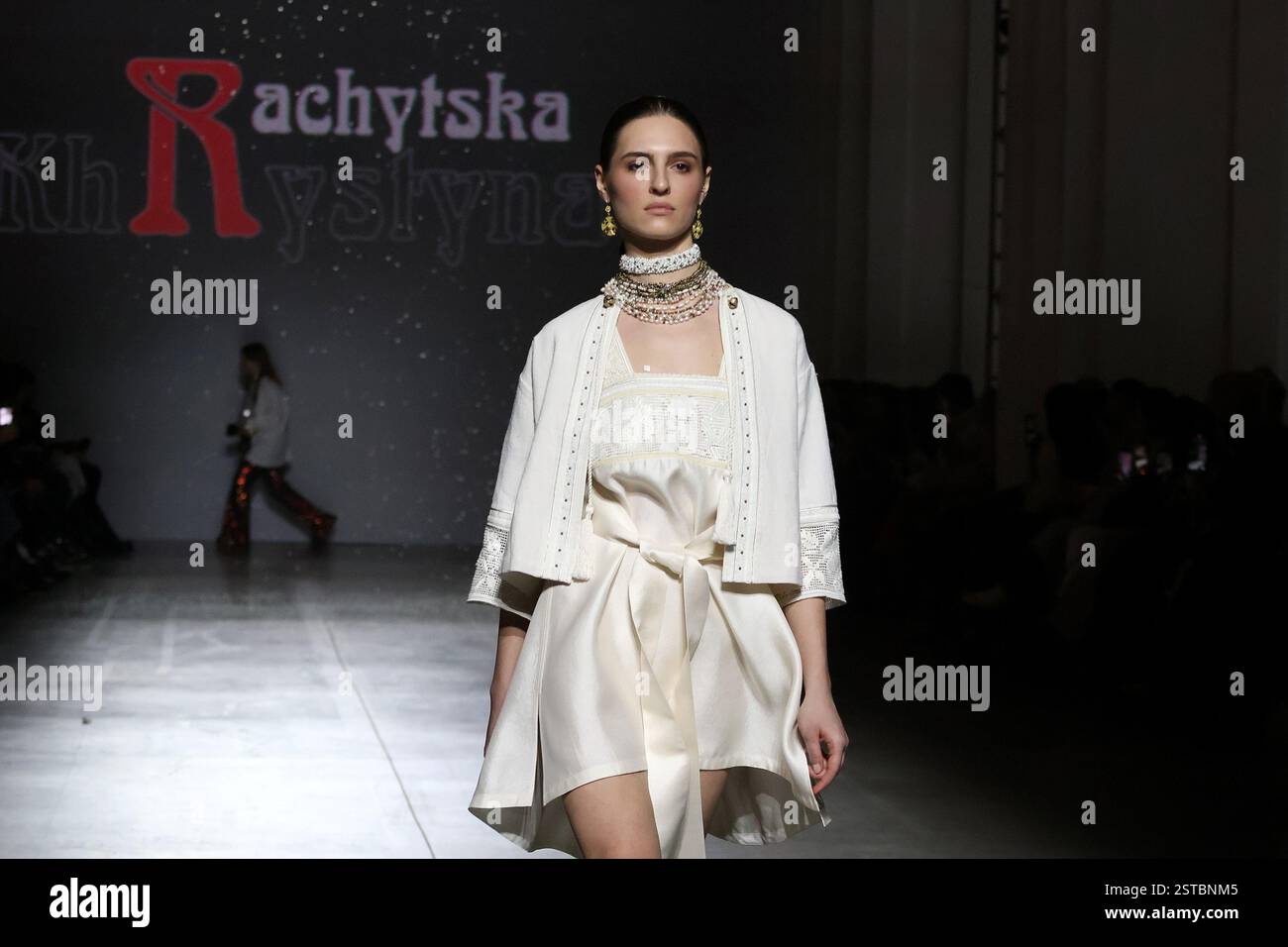 Non Exclusive: KYIV, UKRAINE - FEBRUARY 15, 2025 - A model shows off an ...