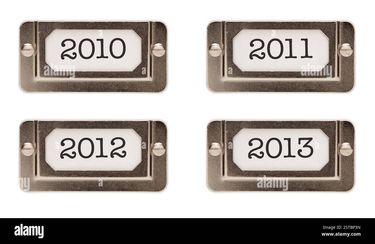 2010, 2011, 2012, 2013 File Drawer Labels Stock Photo - Alamy