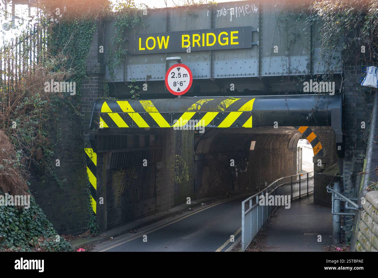 Slough, Berkshire, UK. 17th February, 2025. The protective metal height ...