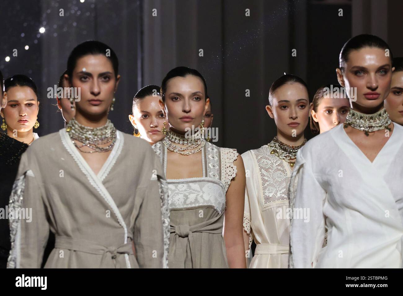 Non Exclusive: KYIV, UKRAINE - FEBRUARY 15, 2025 - Models demonstrate ...