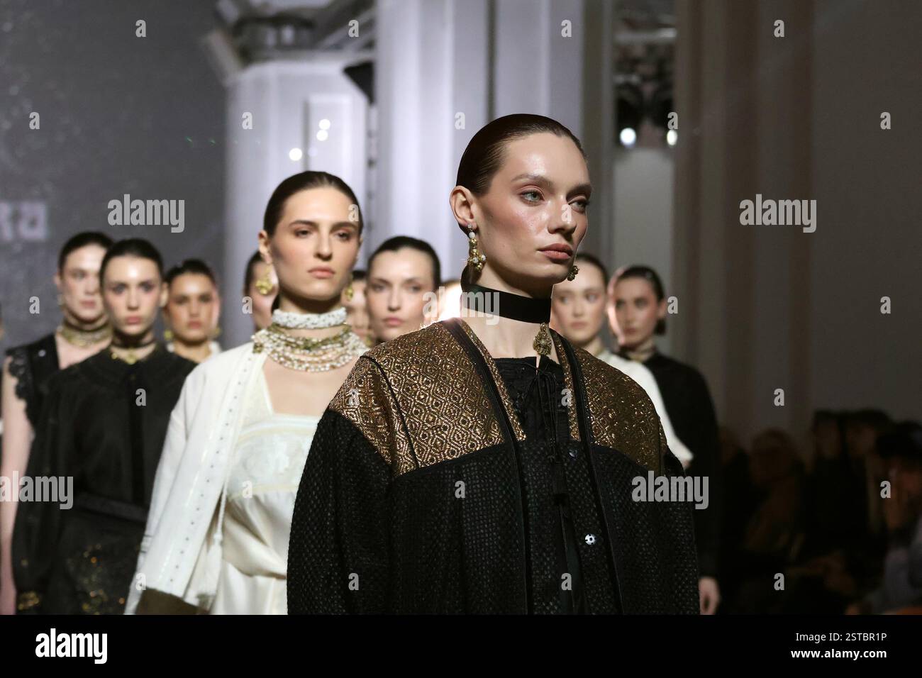 Non Exclusive: KYIV, UKRAINE - FEBRUARY 15, 2025 - Models demonstrate ...