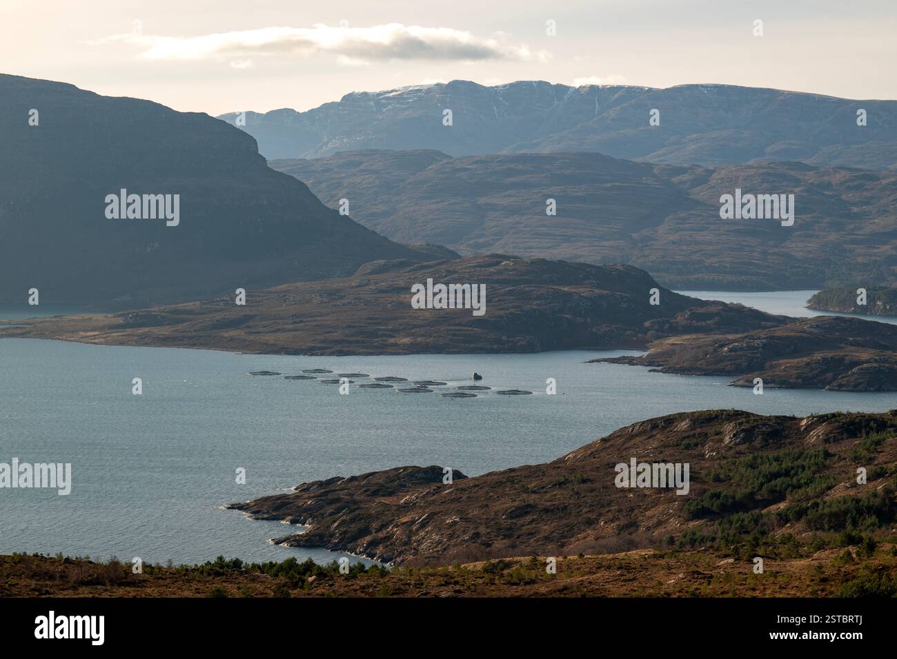 Mowi Scotland Ltd Salmon Fish Farm on Loch Torridon ,Scotland Stock ...