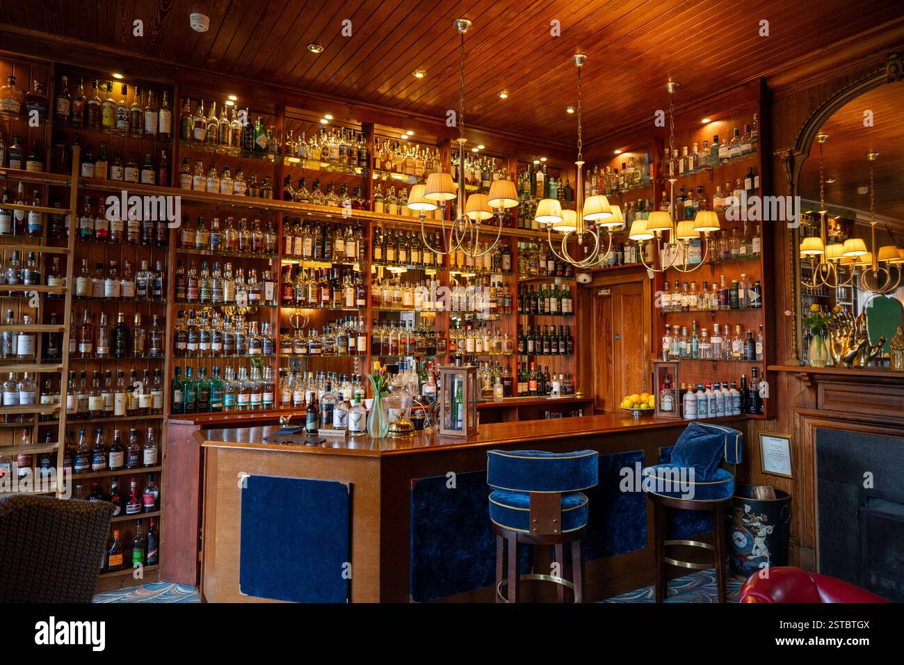 The Whisky bar inside The Torridon Hotel, a luxury retreat set against ...