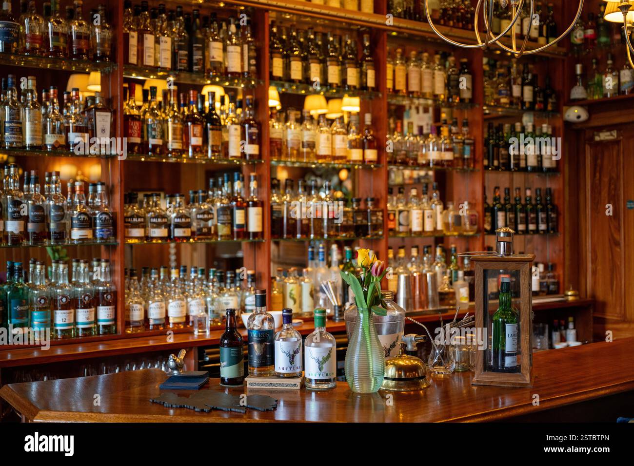 The Whisky bar inside The Torridon Hotel, a luxury retreat set against ...
