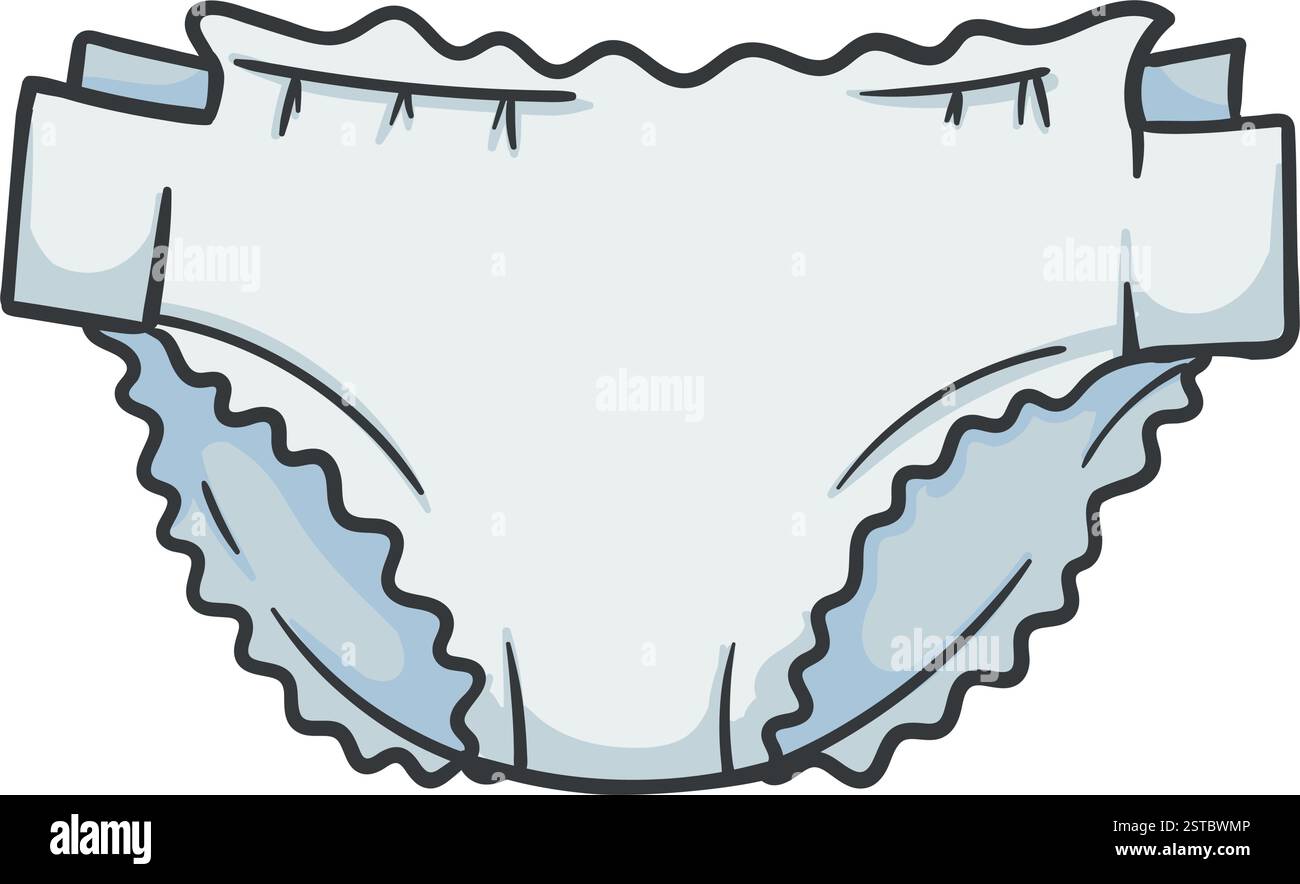 Baby diaper. Color vector illustration isolated on white background ...
