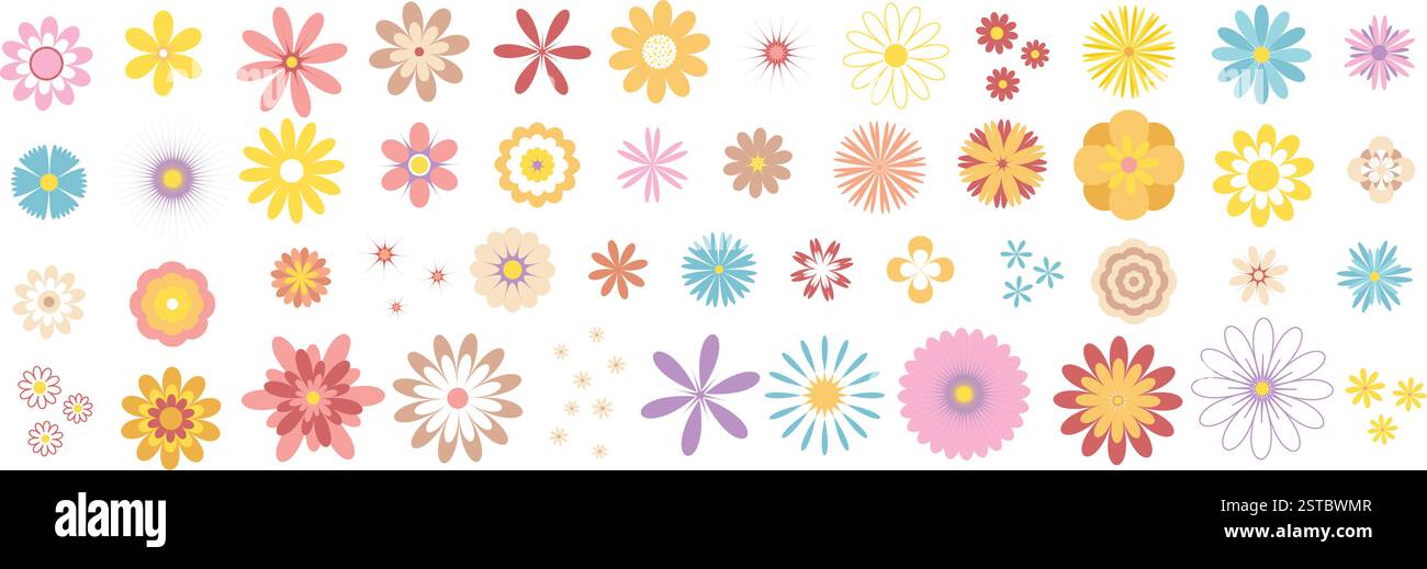Big set of spring flowers Stock Vector Image & Art - Alamy