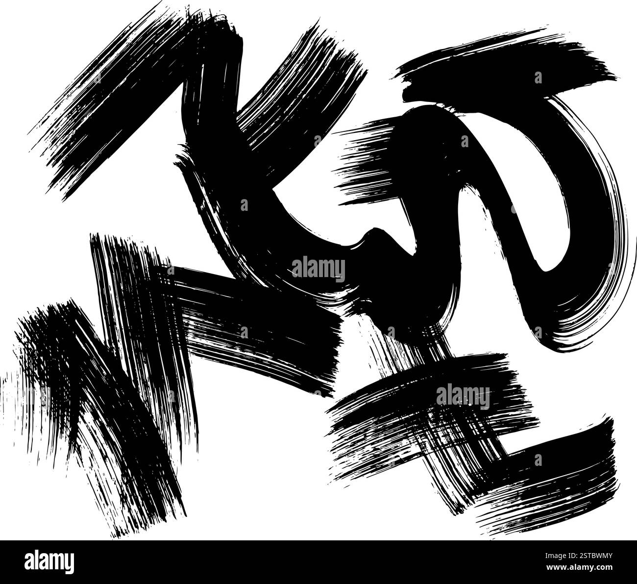 Random Free Hand Abstract Brush Hand Drawing. Vector Illustration Stock ...