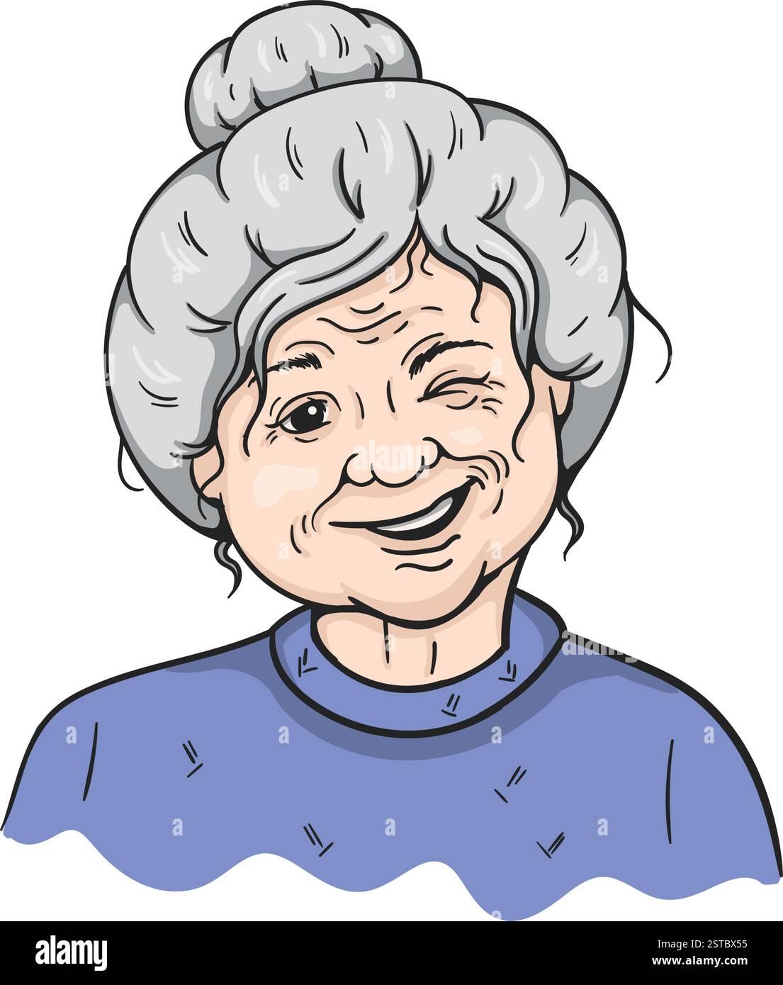 Cheerful grandmother wink Cut Out Stock Images & Pictures - Alamy