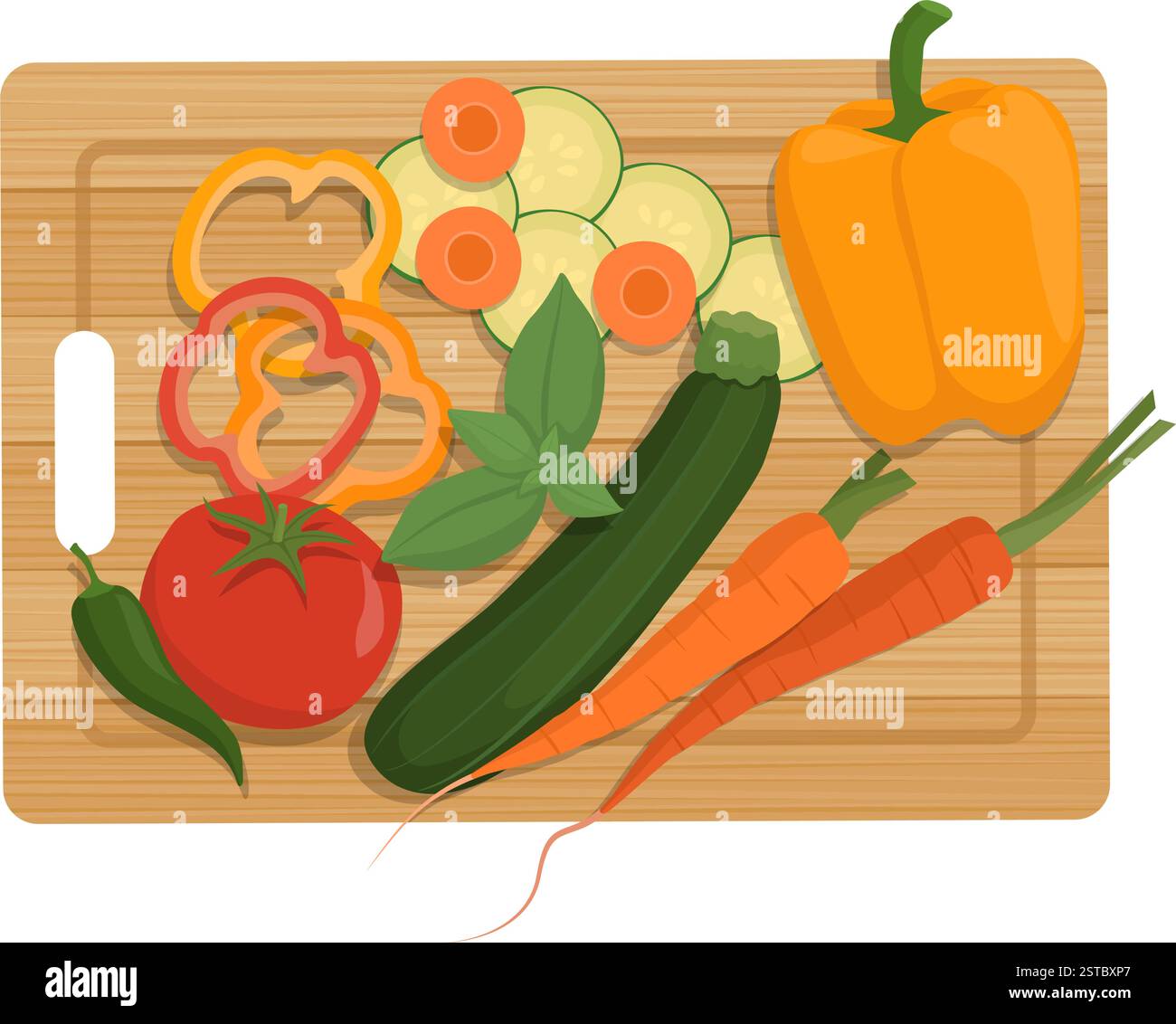 Fresh healthy vegetables on a chopping board, healthy food and cooking ...