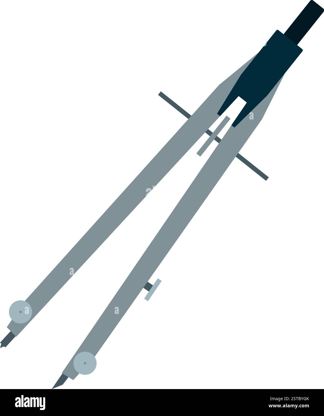Steel compass, tool for precision drawing, geometry and measurements ...