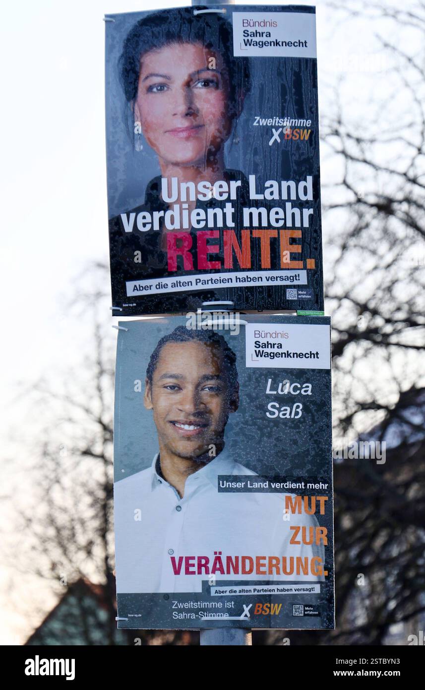 Wahlplakate 18.02.2025, Koelleda, Wahlplakate zur Bundestagswahl / Wahl ...