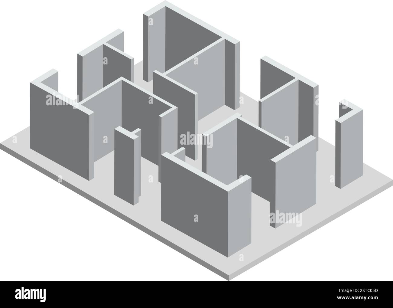 3D model of a residential building structure, technology and ...