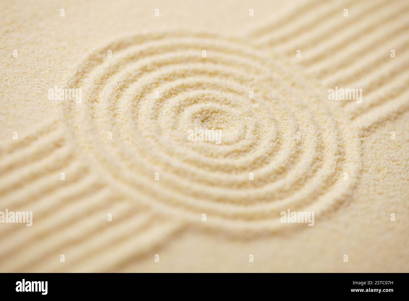 Circle drawn on sand of the japanese rock garden hi-res stock ...