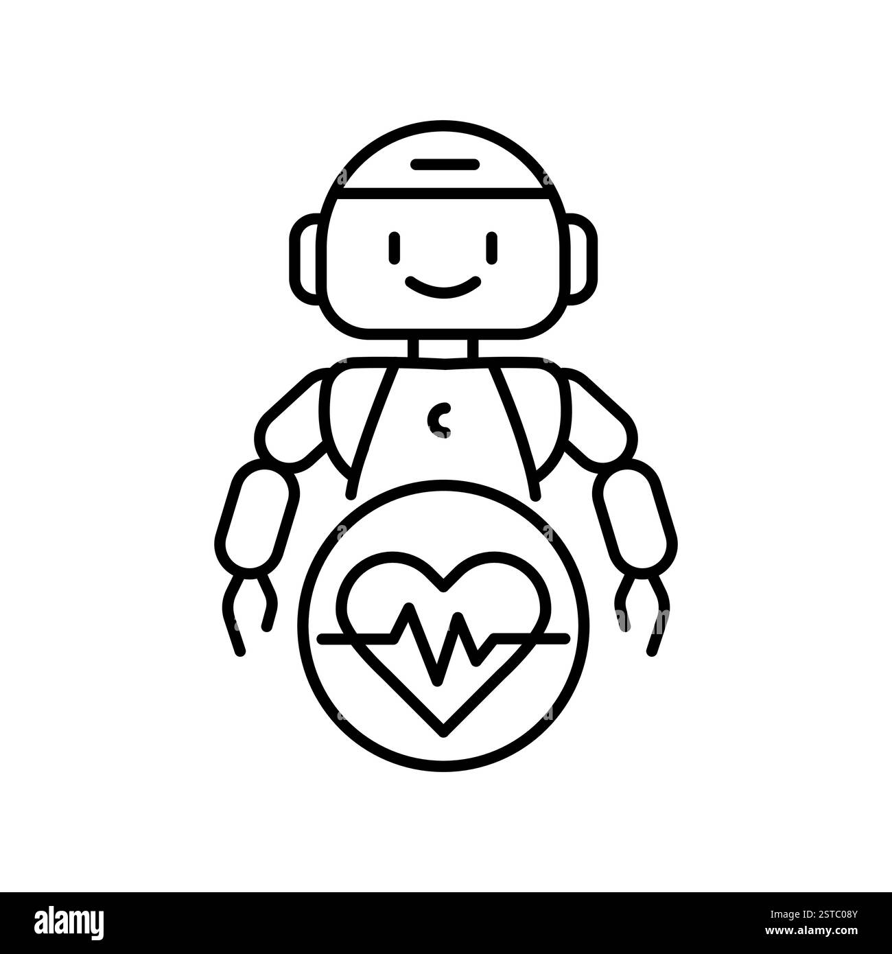 ai healthcare line icon. Vector isolated element. Editable stroke Stock ...