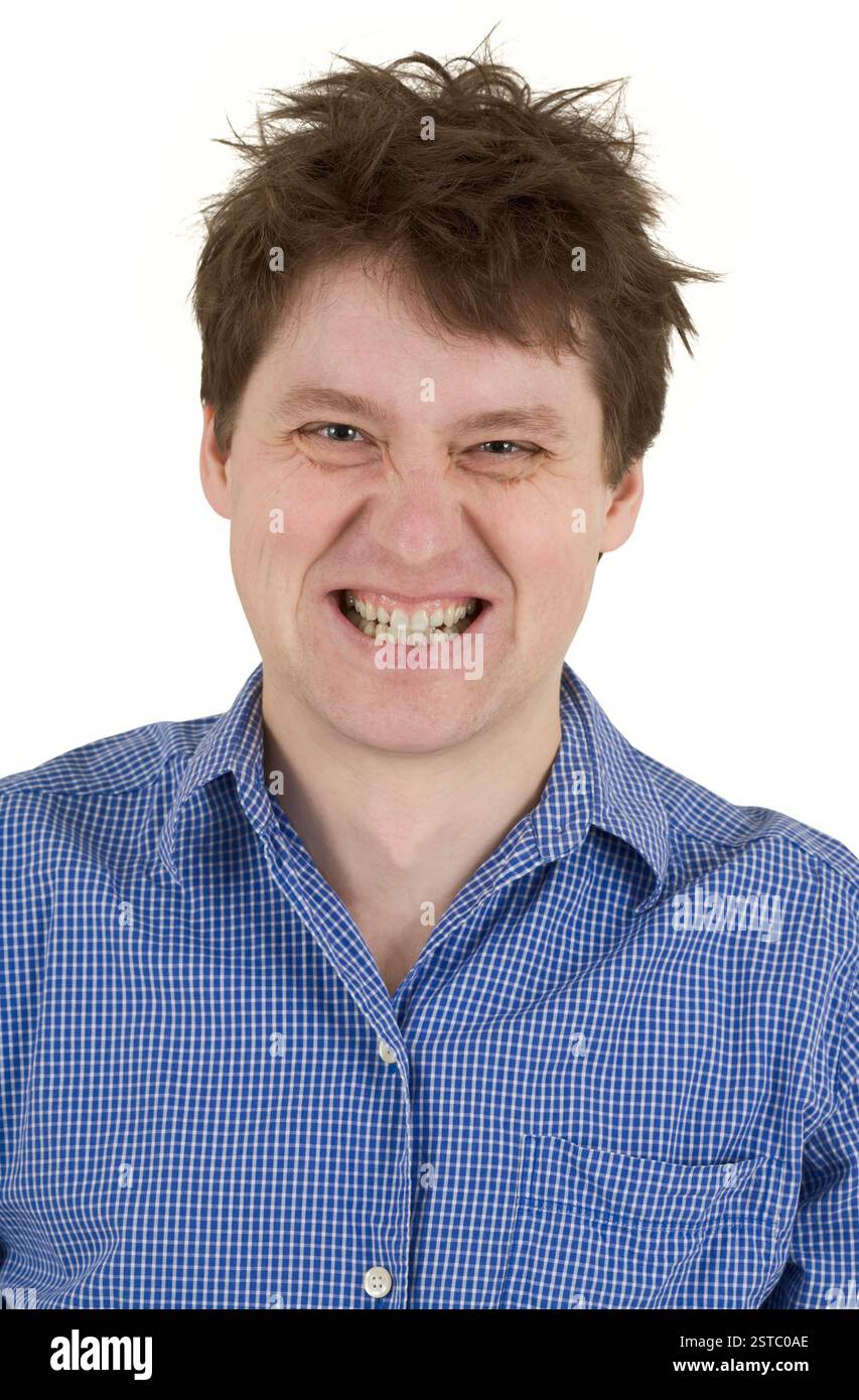 Man with bared teeth portrait Stock Photo - Alamy