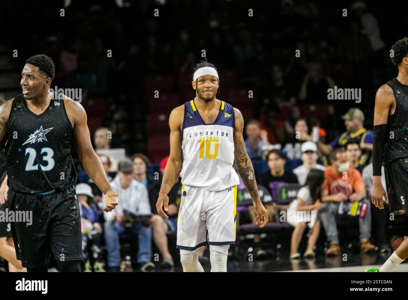 Edmonton, Canada. 12th June, 2022. Edmonton's #10 Mathieu Kamba (guard ...