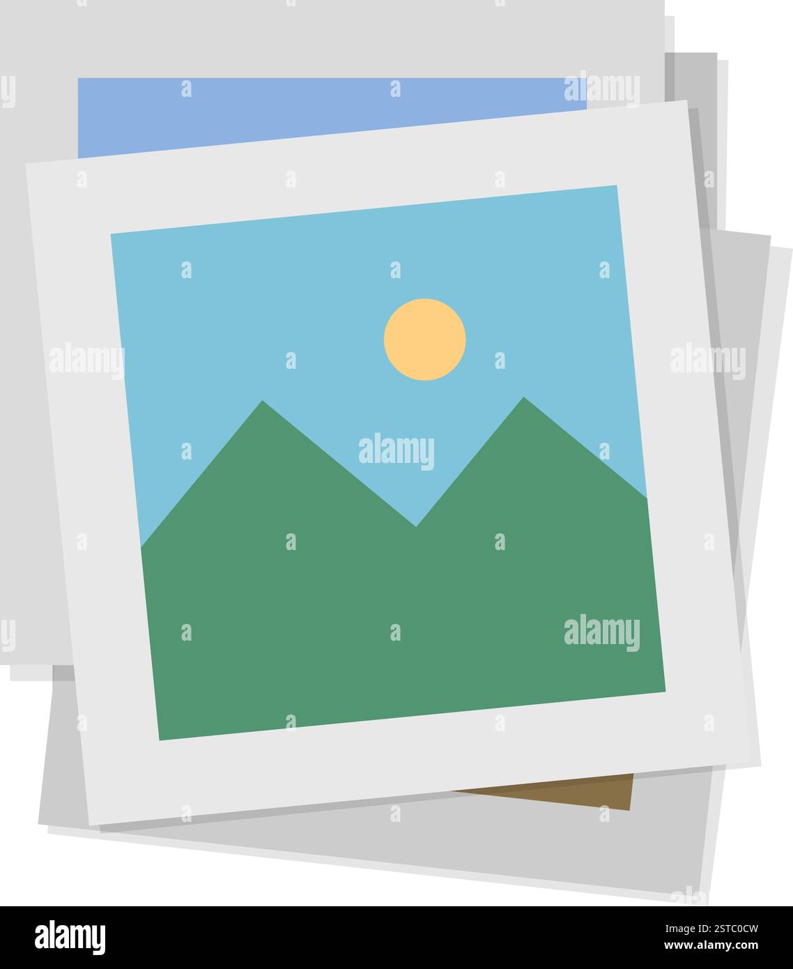 Set of many stacked pictures isolated: gallery and datasets concept ...