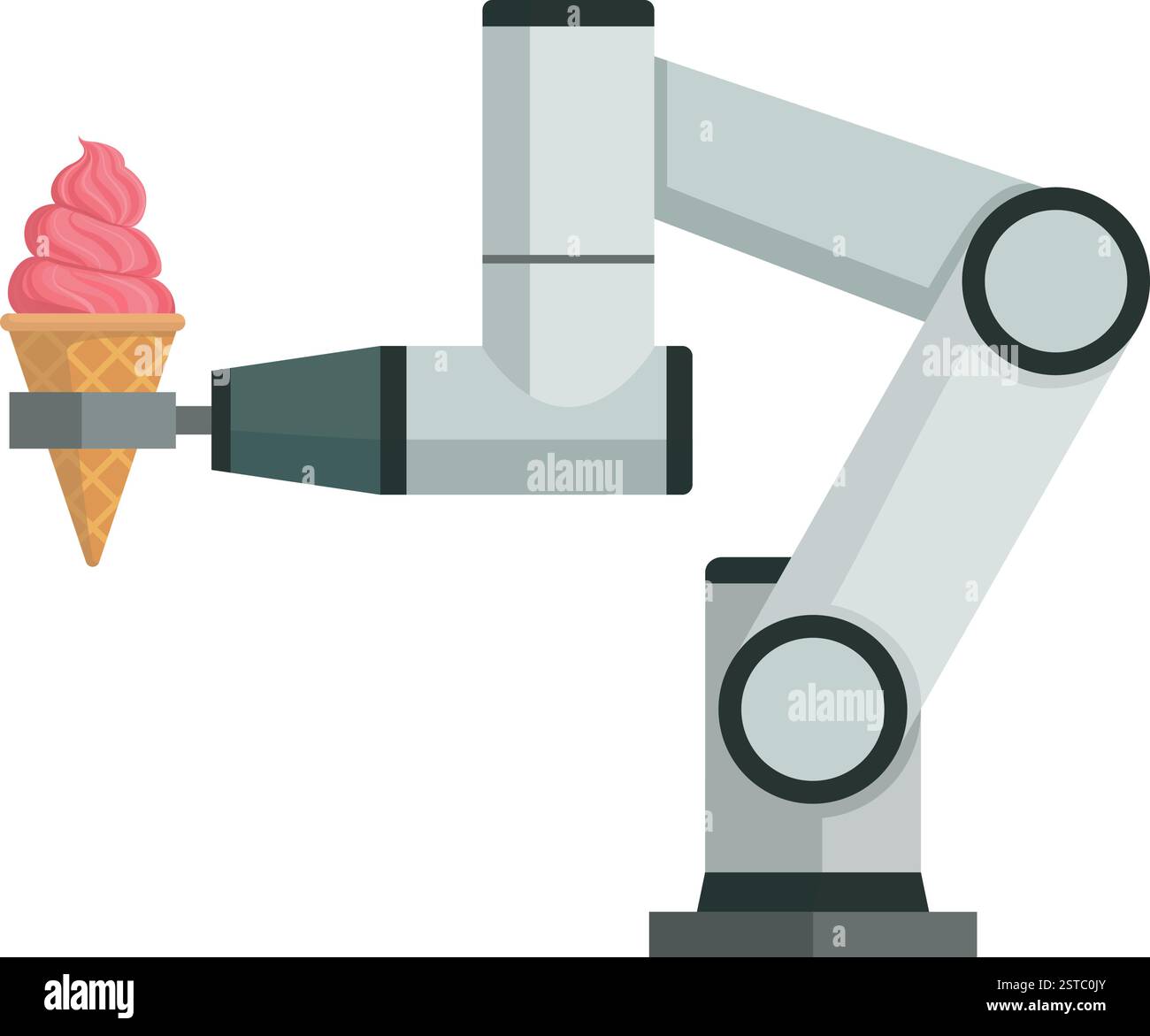 Robotic arm service a delicious strawberry ice cream, food and robotics ...