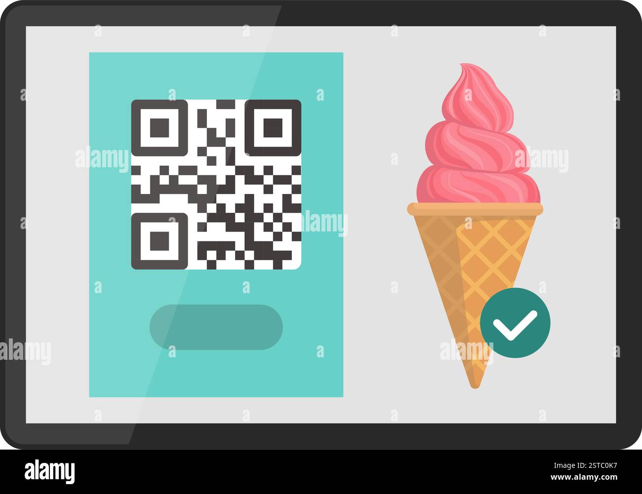 Ice cream vending machine digital display: QR code payment and selected ...