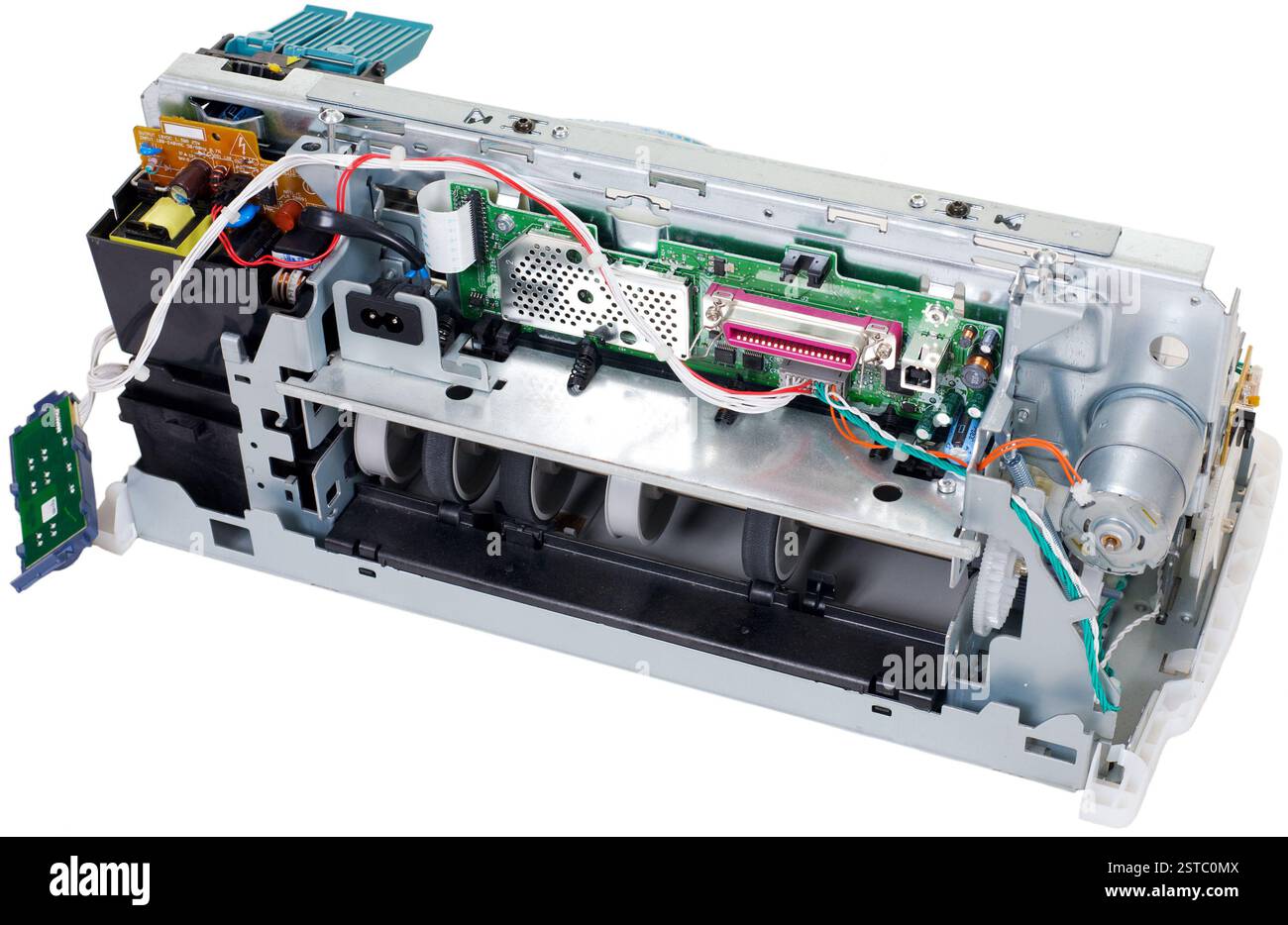 Broken printer on a white background Stock Photo - Alamy