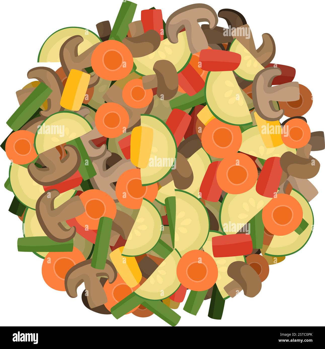 Chopped vegetables ratatouille in Stock Vector Images - Alamy