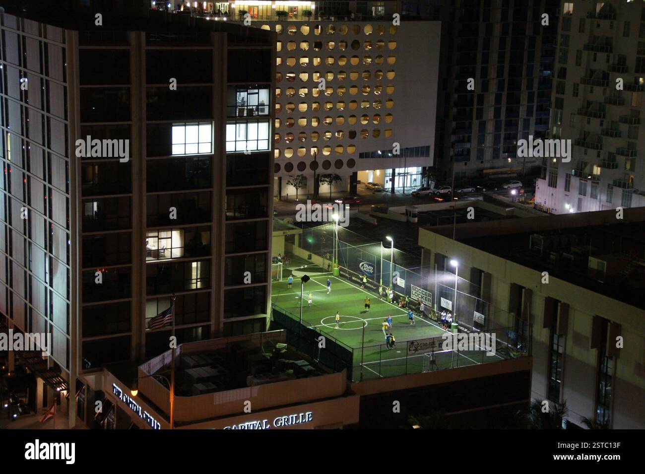 Miami highway packed with cars and trucks. Busy transportation artery ...