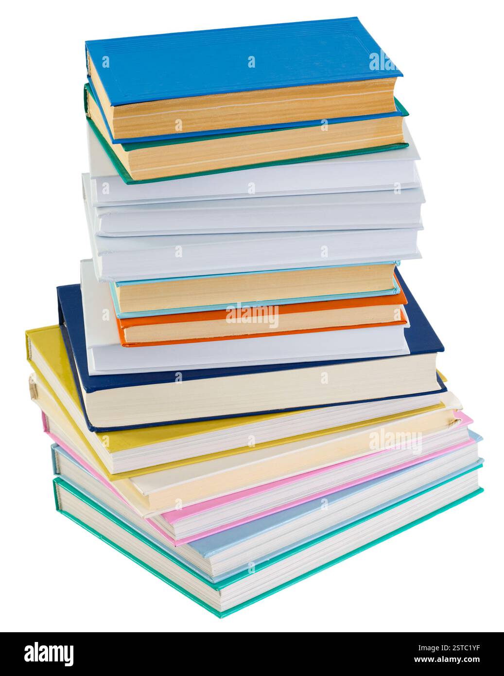 Big pile of books on a white background Stock Photo - Alamy
