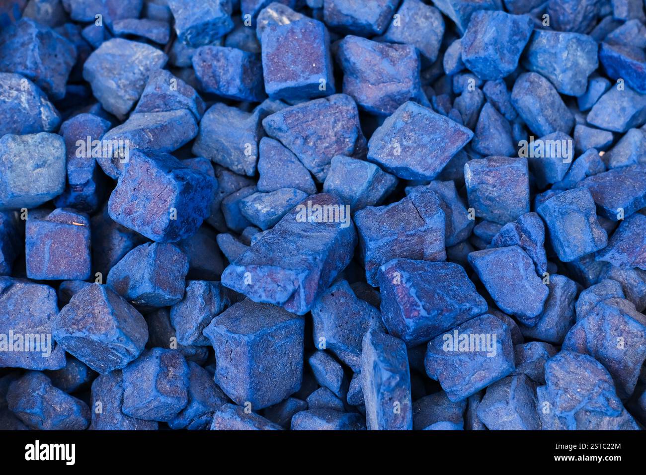 Natural blue nila pure indigo dye stones close up at traditional ...