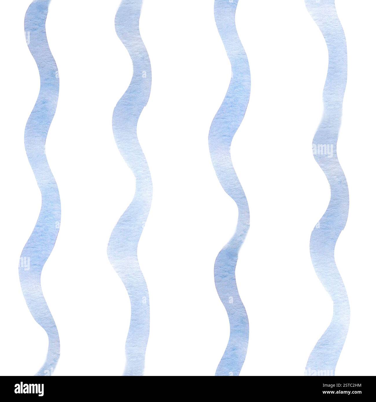 Vertical wave blue lines in watercolor seamless pattern isolated. Cute ...
