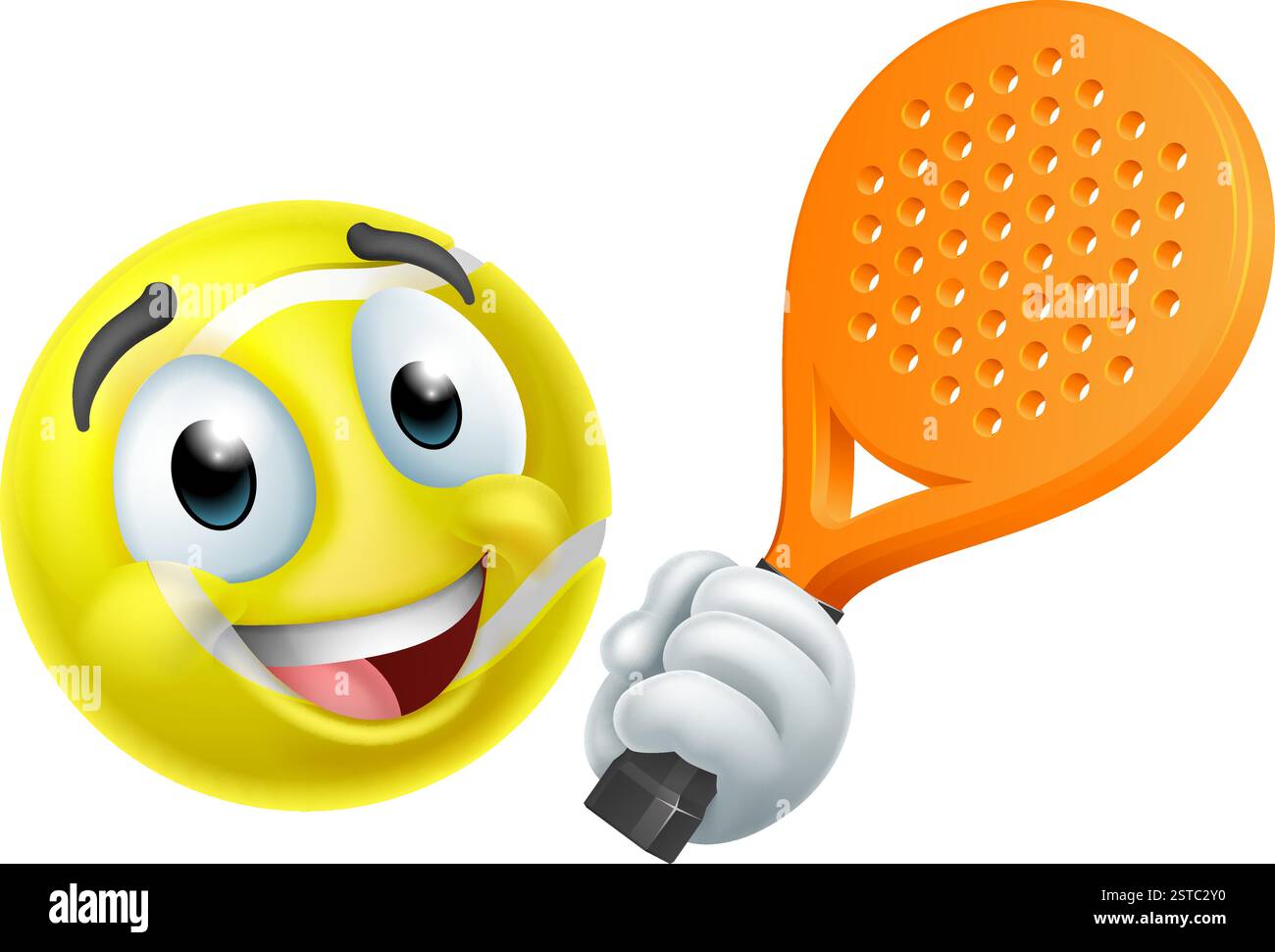 Padel Paddle Ball Tennis Cartoon Mascot Emoticon Stock Vector Image ...