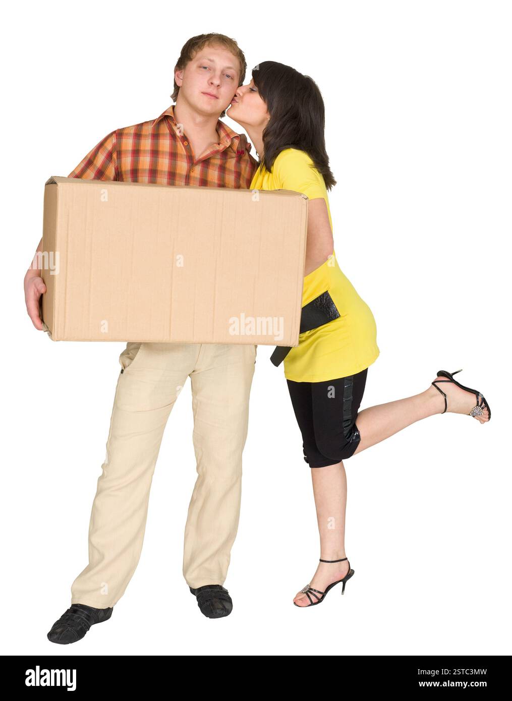 Girl kiss boyfriend Cut Out Stock Images & Pictures - Alamy