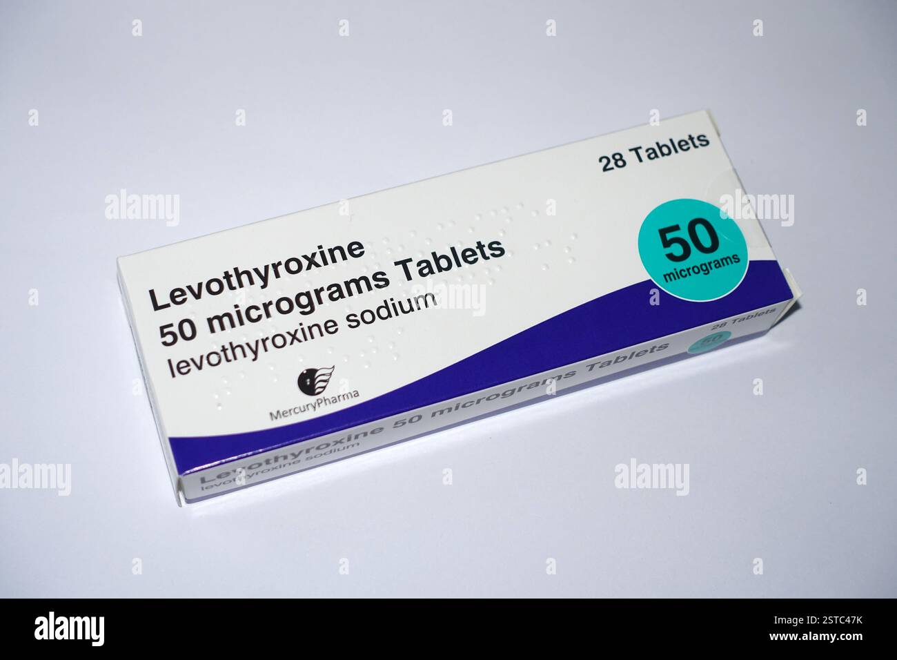 Box of 28, 50mg Levothyroxine (L-thyroxine) Tablets by Mercury Pharma ...