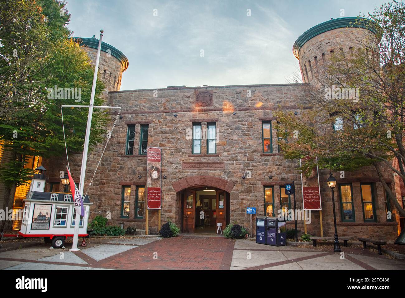 The Armory antique marketplace historical building facade at Bowens ...