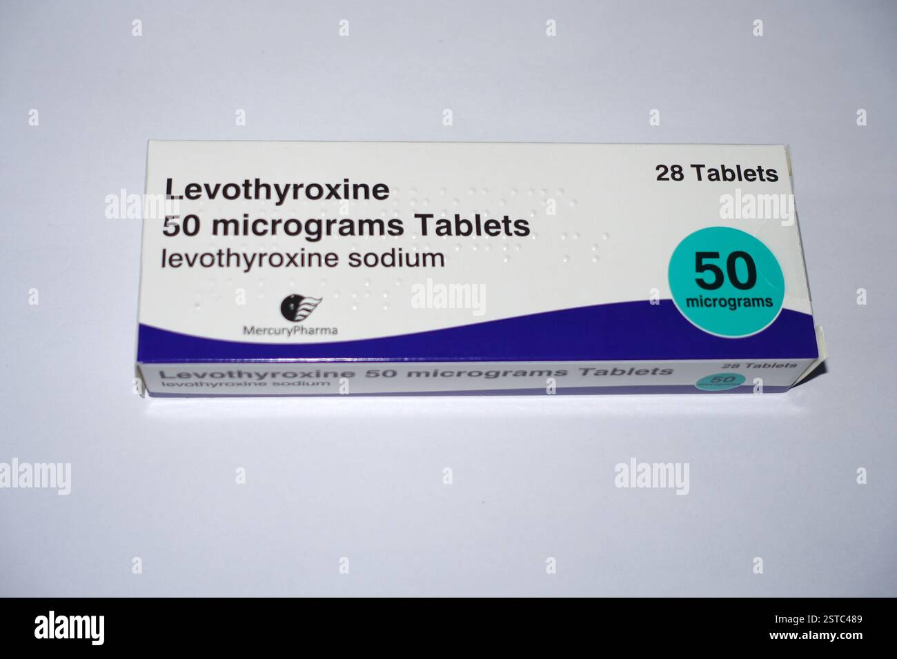 Box of 28, 50mg Levothyroxine (L-thyroxine) Tablets by Mercury Pharma ...