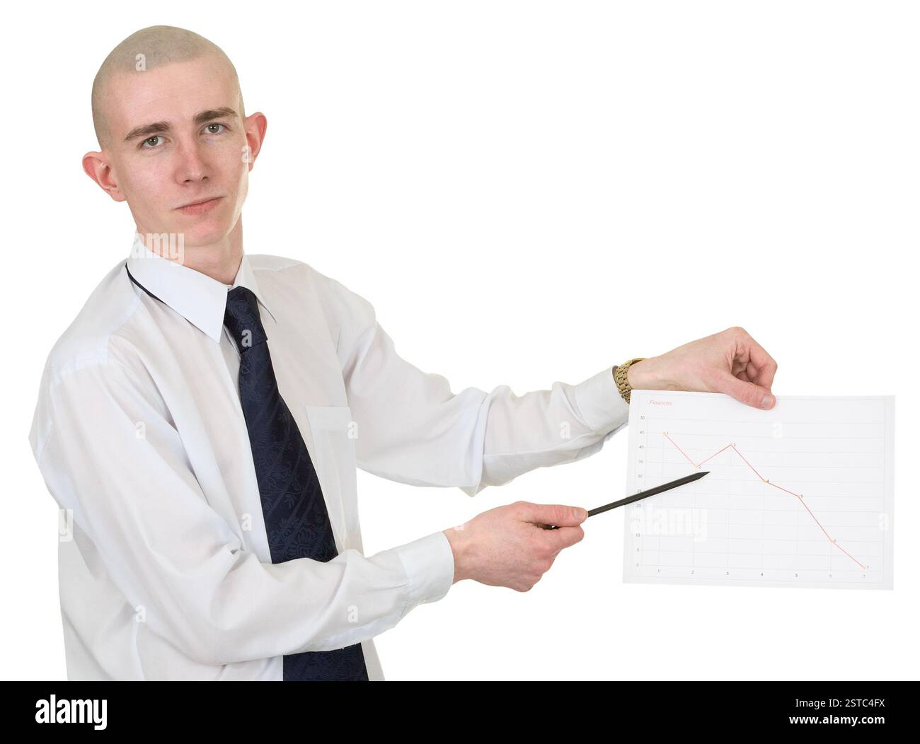 Guy with the financial graph in hands Stock Photo - Alamy