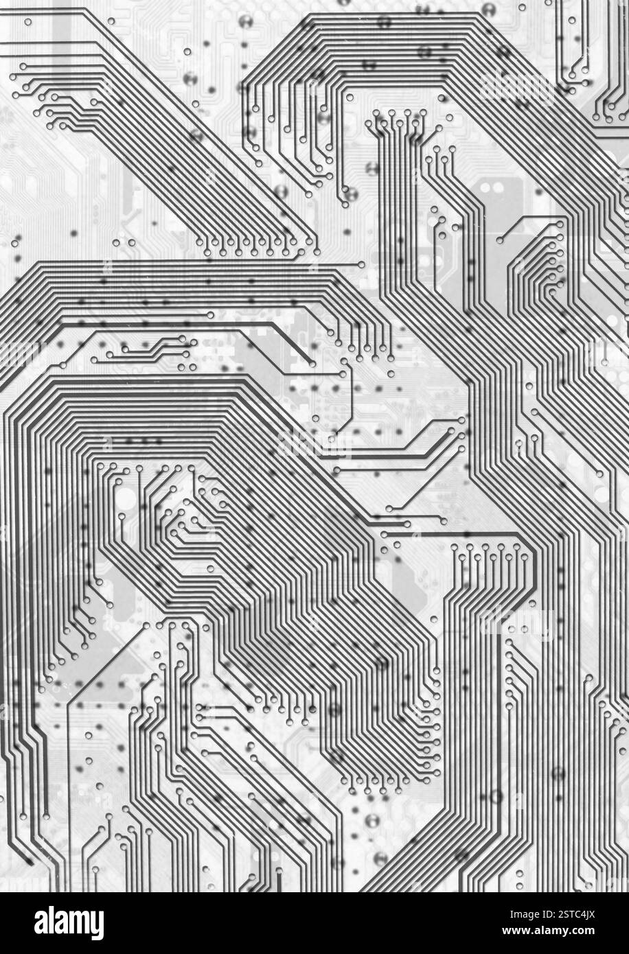 Electronic circuit board gray graphic background Stock Photo - Alamy