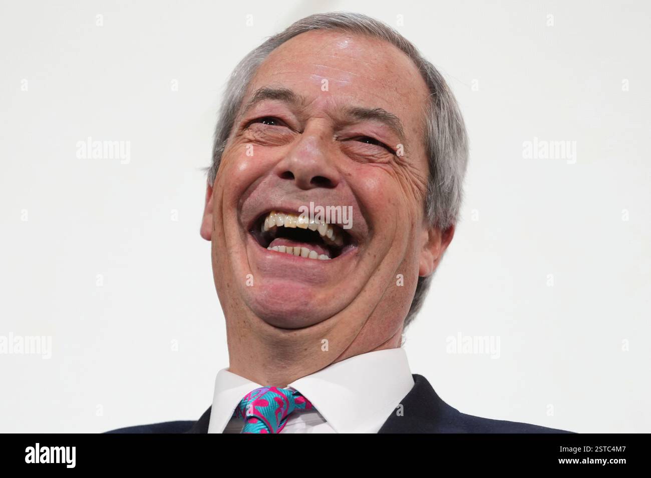 Nigel Farage Leader of Reform UK laughs at the ARC (Alliance for ...