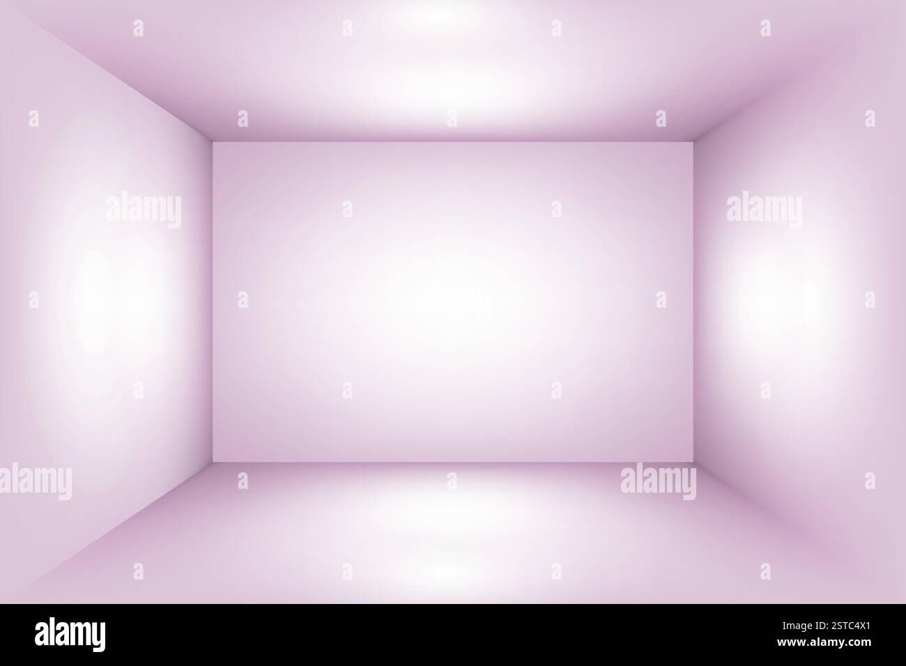 Pink 3d studio room, light box podium gallery space perspective, inside ...