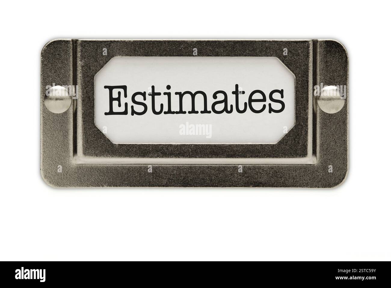 Estimates File Drawer Label Stock Photo - Alamy
