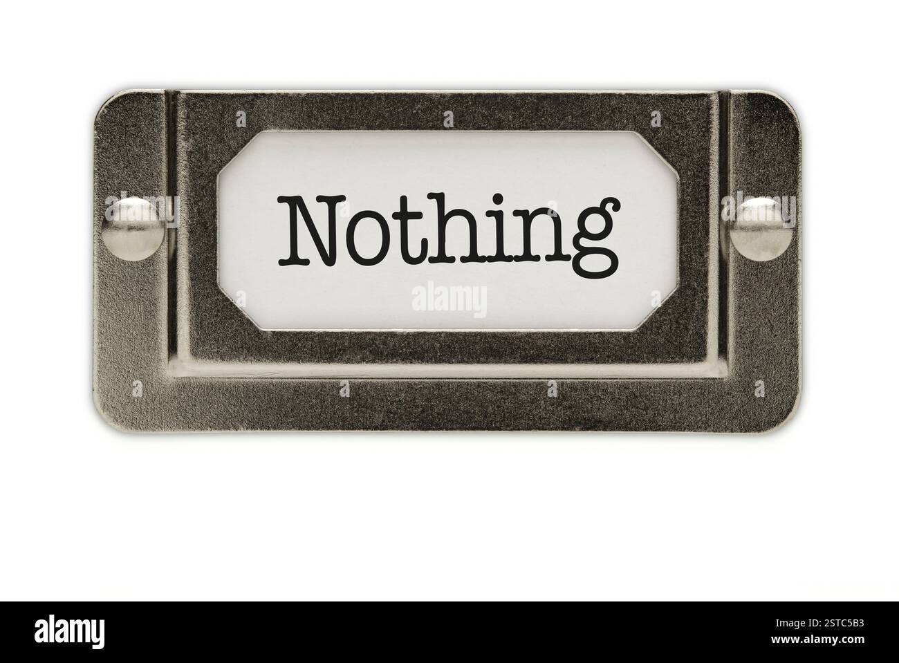 Nothing File Drawer Label Isolated on a White Background Stock Photo ...