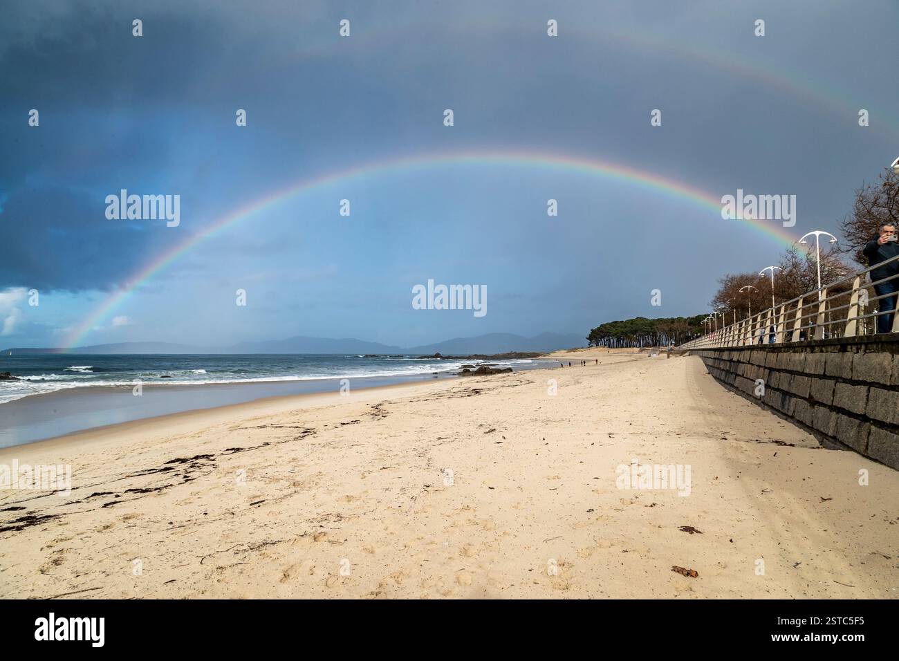 Samil beach the largest beach in Vigo, Spain Stock Photo - Alamy