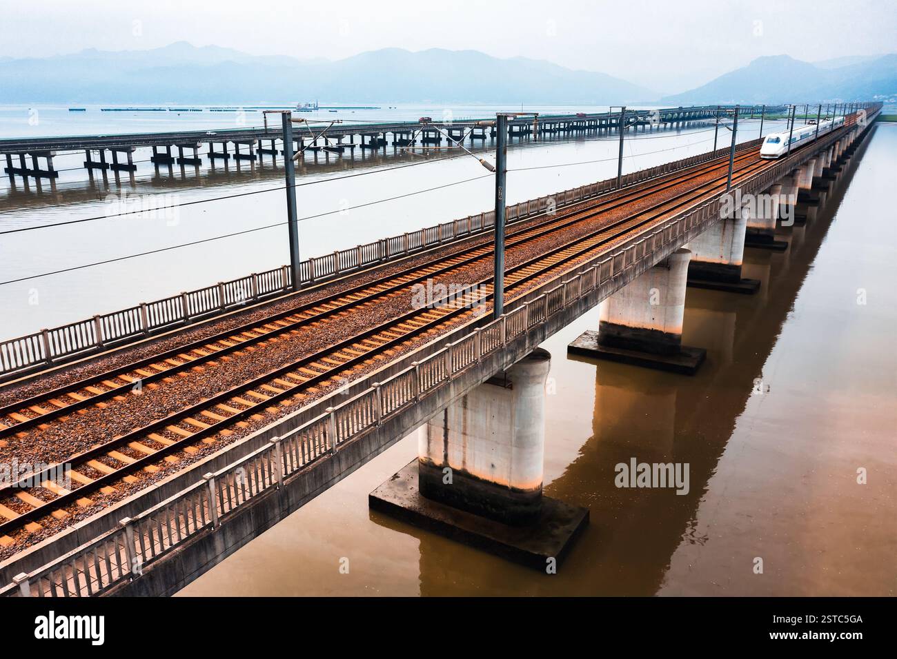 Aerial Photography of Transportation Rail Transit in Ningde City ...