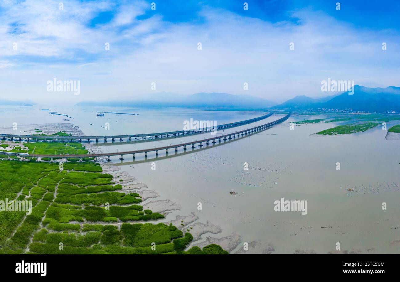 Aerial Photography of Transportation Rail Transit in Ningde City ...