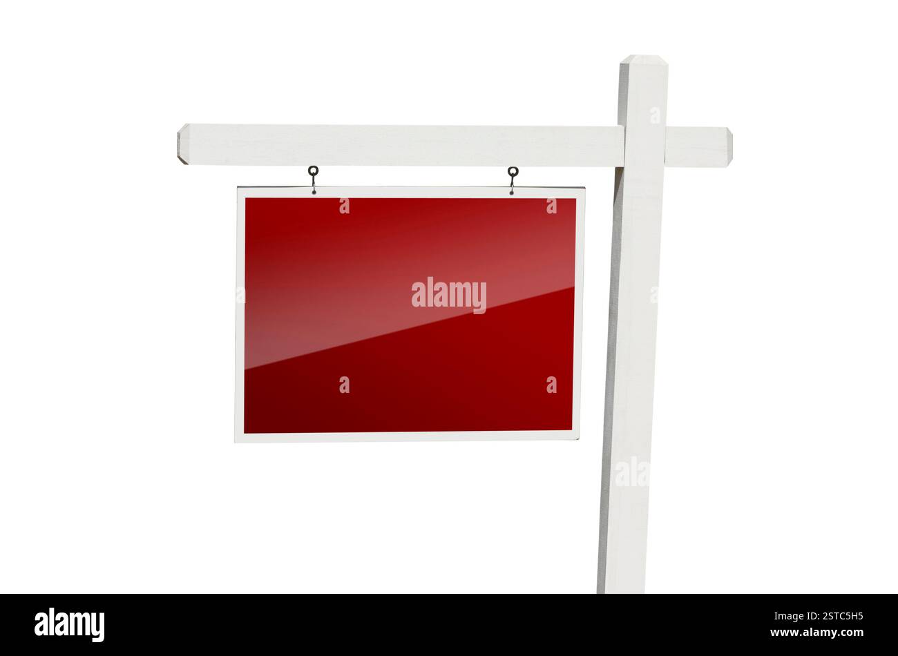 Blank Red Real Estate Sign on White Stock Photo - Alamy