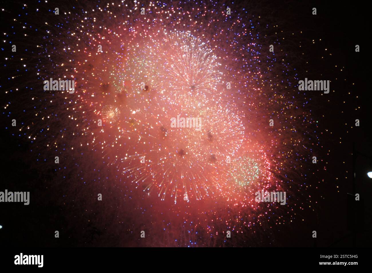 Boston fireworks illuminate the night sky, vibrant bursts of color ...