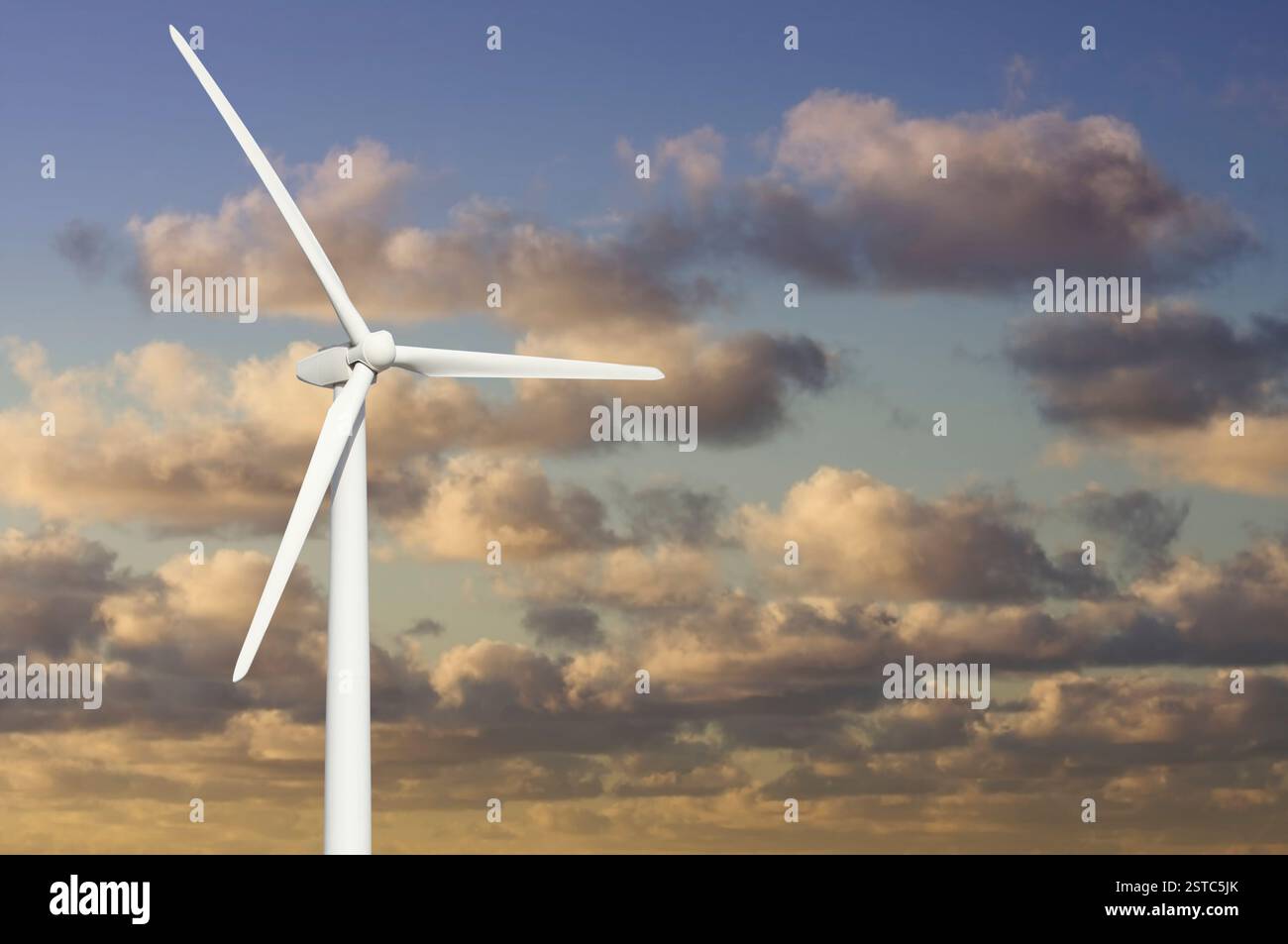Wind Turbine Over Dramatic Sky and Clouds Stock Photo - Alamy