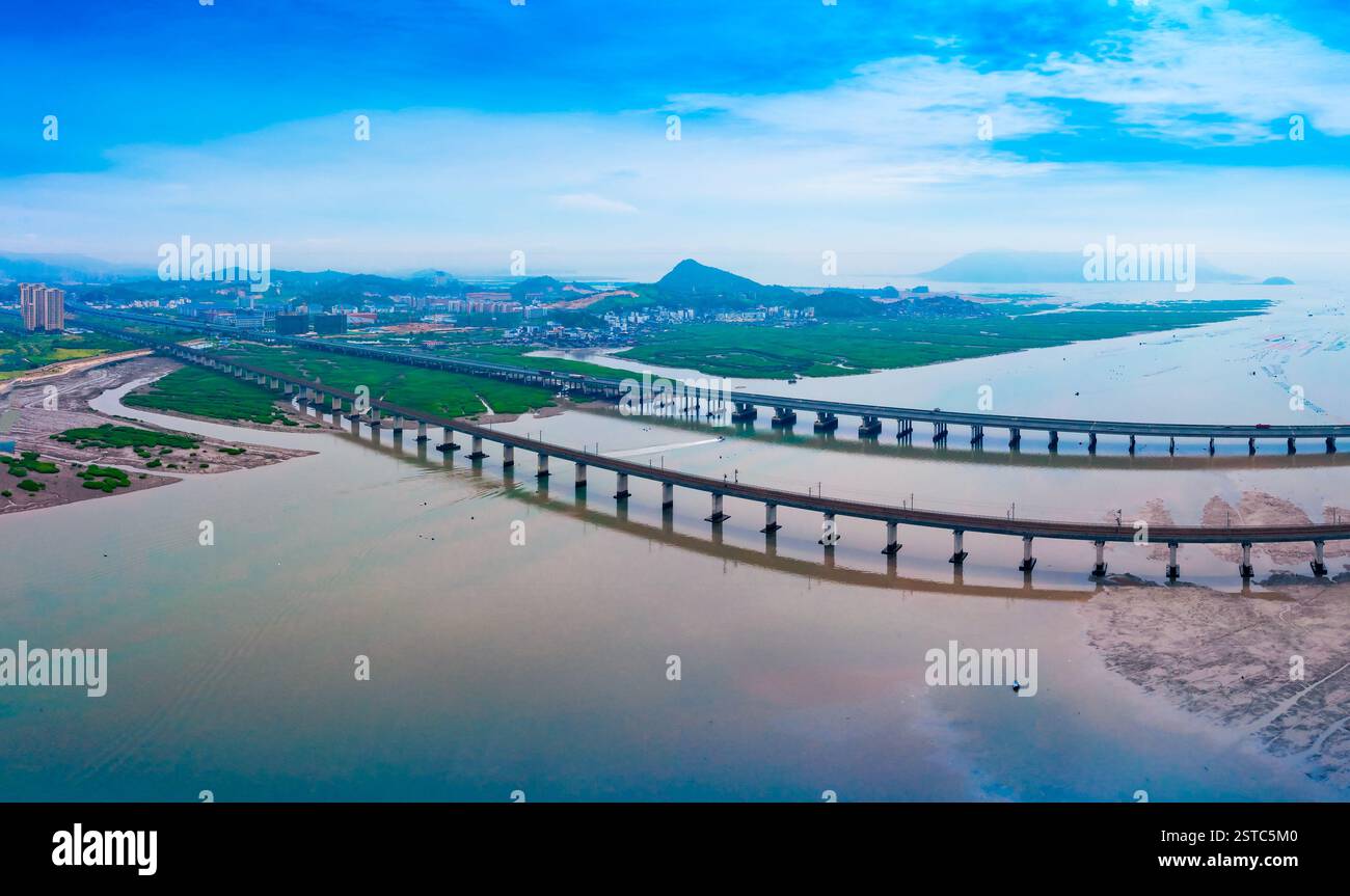 Aerial Photography of Transportation Rail Transit in Ningde City ...