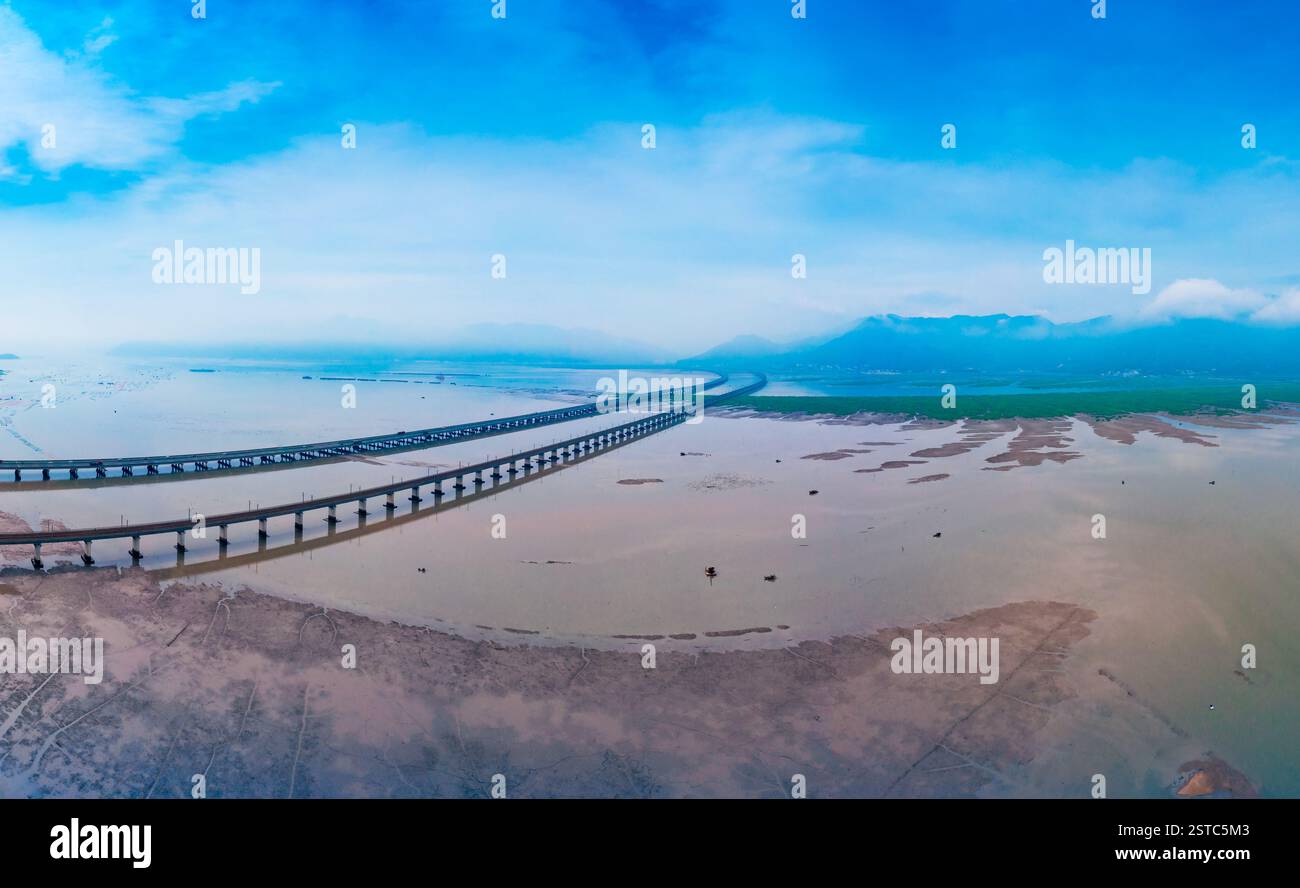 Aerial Photography of Transportation Rail Transit in Ningde City ...