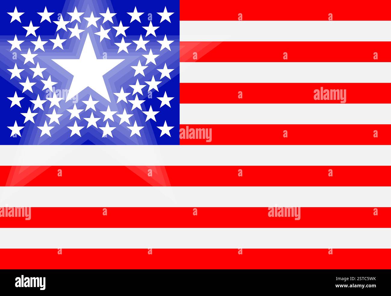 Conceptual drawing of American flag with principal state Stock Photo ...