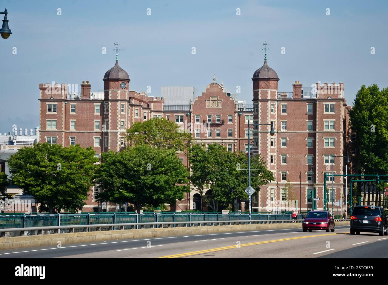 Fariborz Maseeh Hall, a large brick building with multiple stories and ...